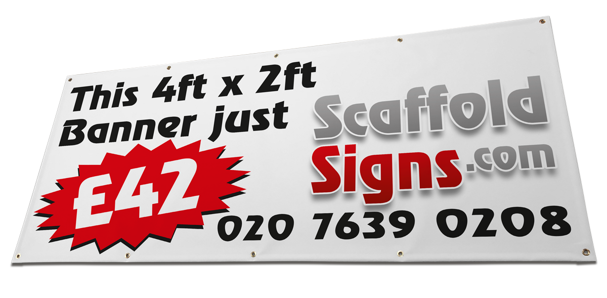 Single sided banner – ScaffoldSigns.com